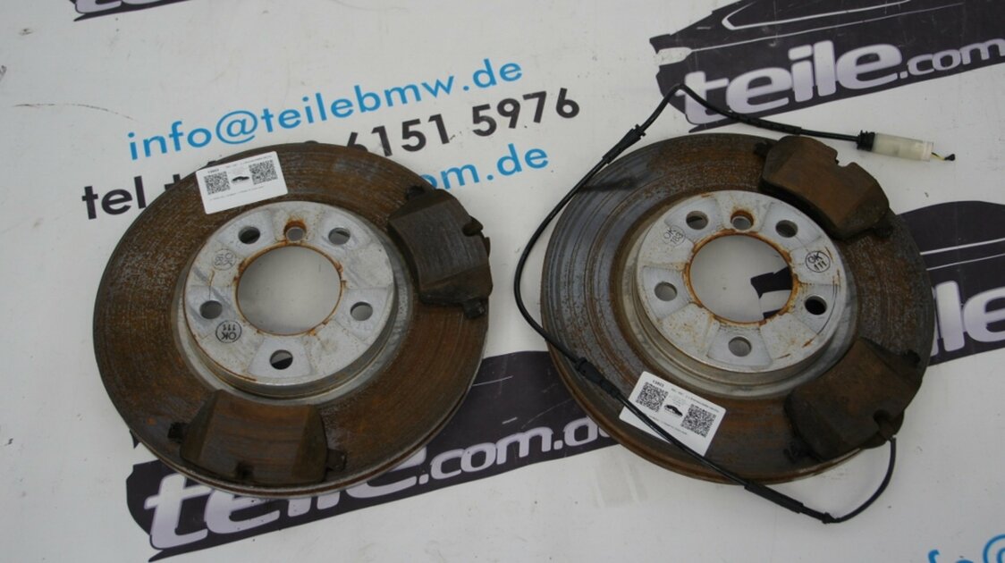 2 x Brake disc, ventilated, 1 x Repair kit, brake pads asbestos-free-2 ...